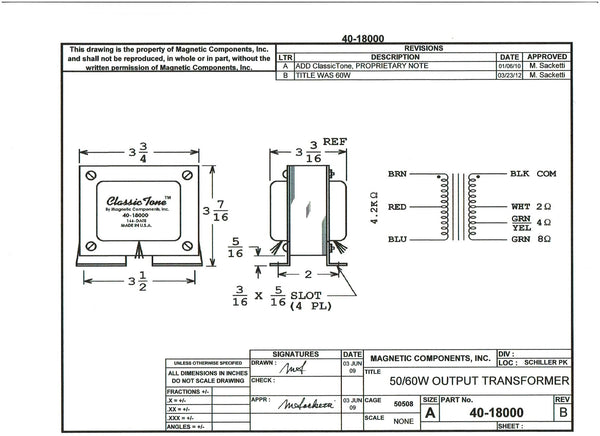 Classic Tone Nos 50w Output Transformer 2 4 8 Ohm Taps Tube Audio Supply