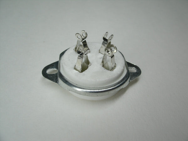 Ceramic tube socket, 4 pin, Bottom mount – Tube Audio Supply