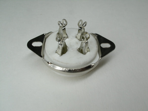 Ceramic tube socket, 4 pin, Top mount – Tube Audio Supply