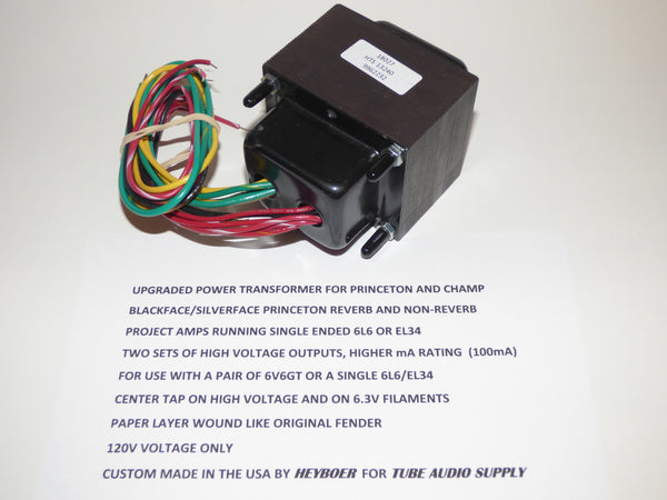 HEYBOER CHAMP / PRINCETON UPGRADED POWER TRANSFORMER, MADE IN USA BY H ...